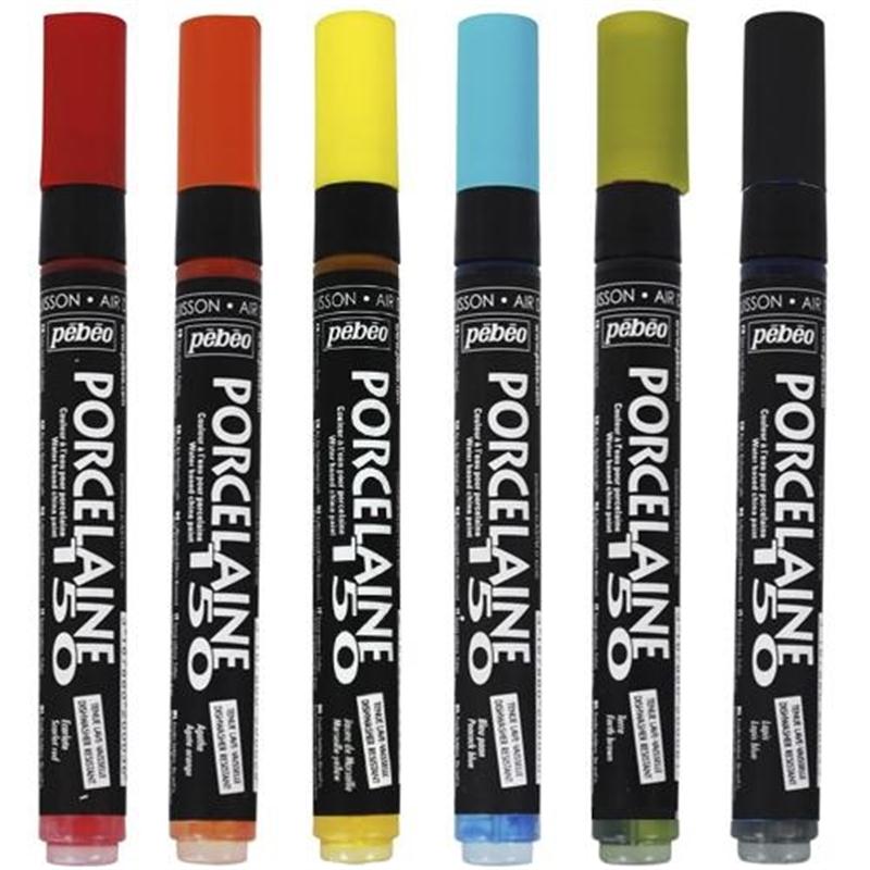 Pebeo Porcelaine 150 Marker Set Of 6 Fun Colours Bullet Tip
