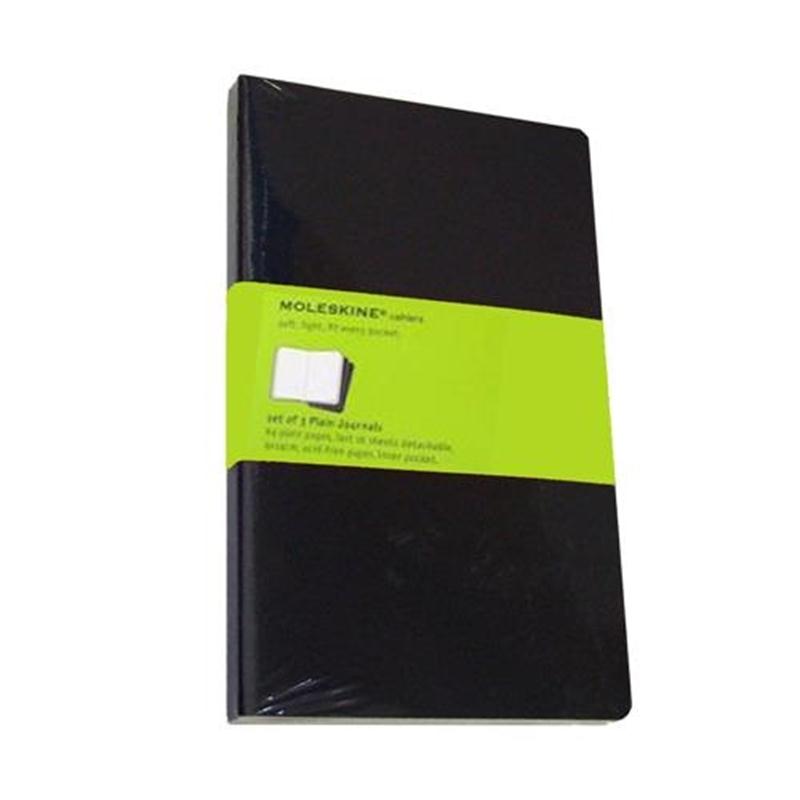 Moleskine Plain Cahier Large - Black (Set of 3) Journal Notebook