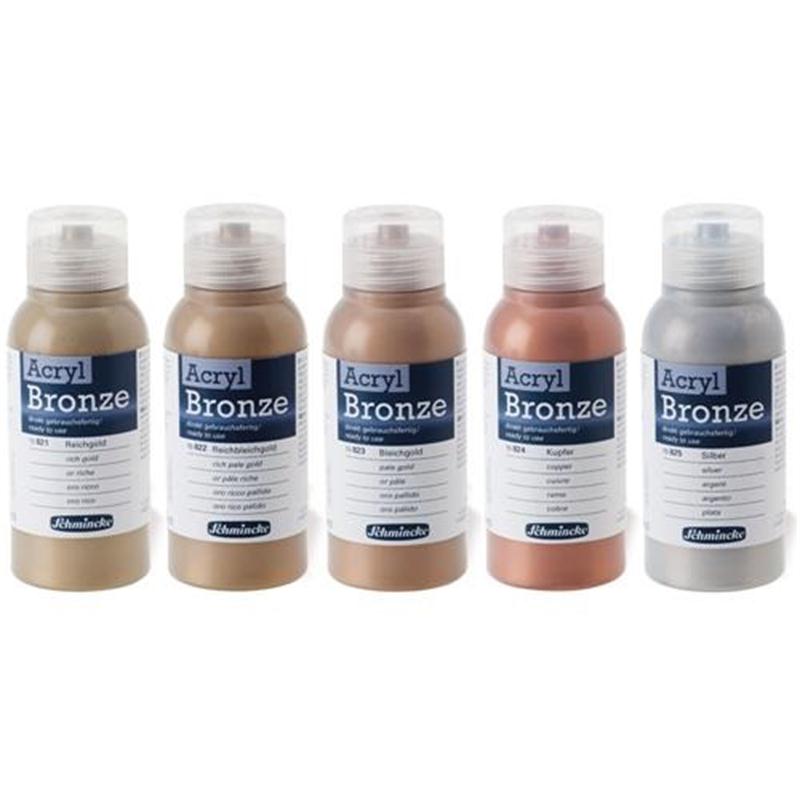 Schmincke Acryl-Bronze - 5 Brilliant Metallic Acrylic Colours