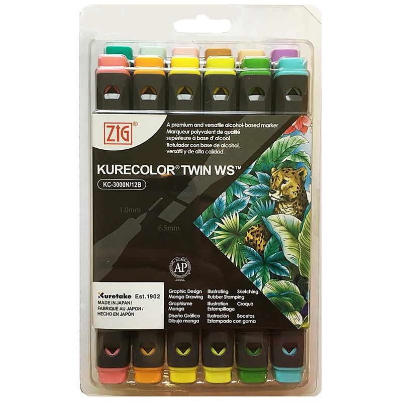 ZIG Kurecolor Twin WS Marker Set B3 Natural Colours