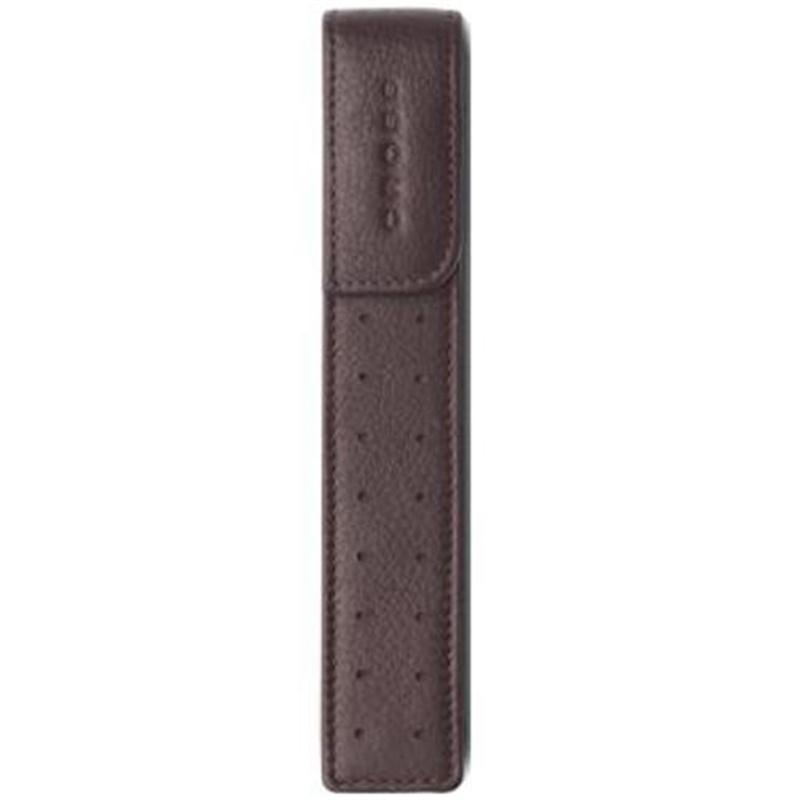 Autocross Single Pen Case - Brown Leather