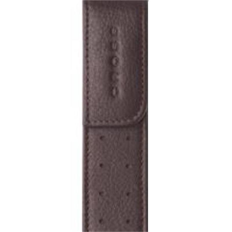 Autocross Single Pen Case - Brown Leather