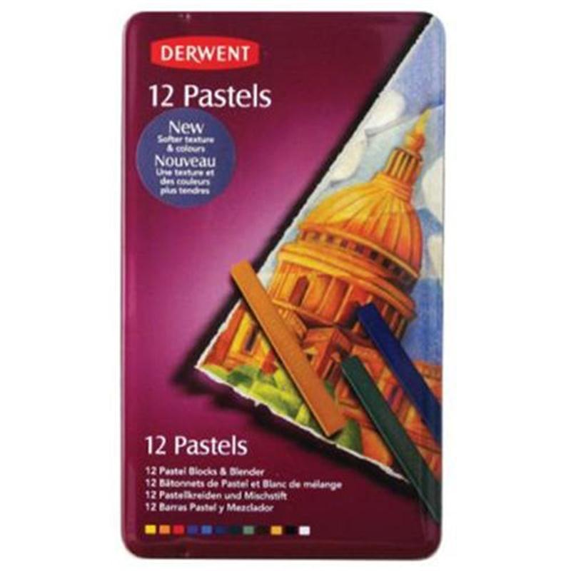 Derwent Pastels Tin of 12 Assorted Colours